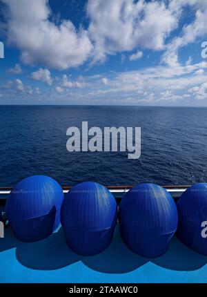 South Pacific Cruise / Cosy Clamshell Chairs face out to sea on the ...