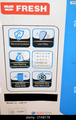 Cairo, Egypt, October 11 2023: Fresh top loading washing machine ...