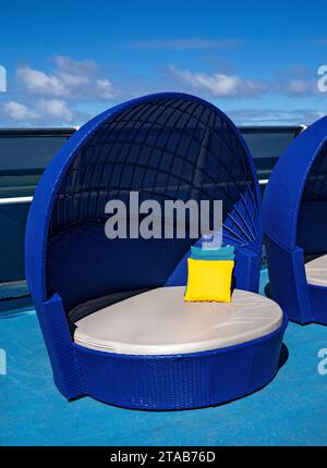 South Pacific Cruise / Cosy Clamshell Chairs face out to sea on the ...