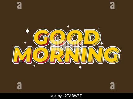 Good morning letter in abstract style on black background. Creative ...