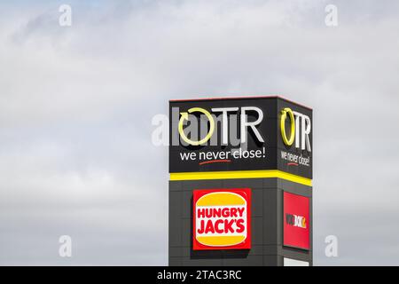 Tailem Bend, South Australia - October 13, 2023: OTR and Hungry Jack's ...