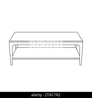 Coloring page for kids. Illustration of Table isolated on white ...