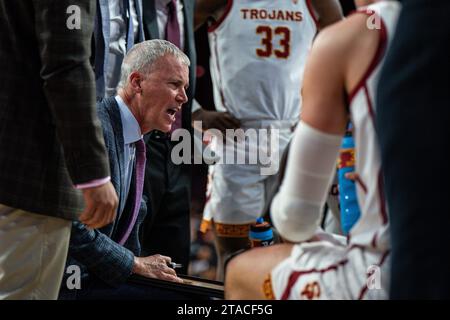 USC Trojans head coach Andy Enfield during a NCAA men’s basketball game ...