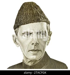 Muhammad Ali Jinnah (1876 - 1948). Portrait from Pakistan 75 Rupee ...