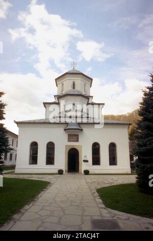 Tismana Monastery, Gorj County, Romania, 2001. An old bronze semantron ...