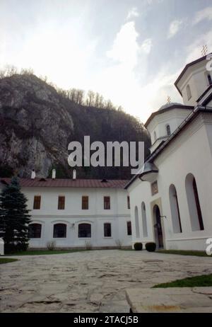 Tismana Monastery, Gorj County, Romania, 2001. An old bronze semantron ...