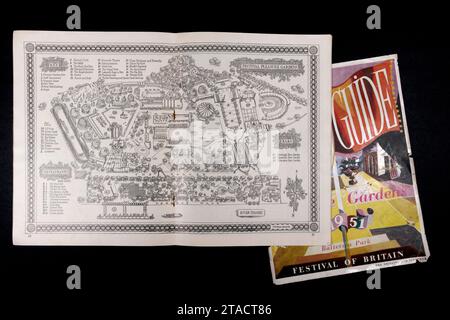 map plan of south bank site from 1951 guide to the festival of britain ...