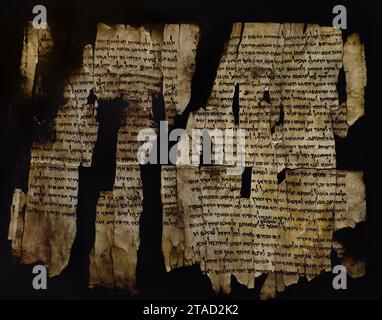 Detail of the Dead Sea Scrolls. A fragment of Isaiah. National ...