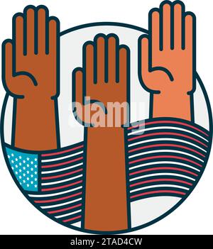 Martin Luther King Day, raised hand in heart vector illustration Stock ...
