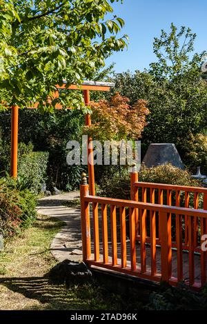 Japanese garden in fall time period Stock Photo - Alamy