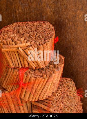 Stack of of Cinnamon sticks in view as background Stock Photo - Alamy