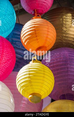 Colorful paper lantern outdoor in the marketplace Stock Photo - Alamy