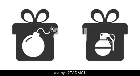 Gift box with a bomb inside. Flat vector illustration Stock Vector ...