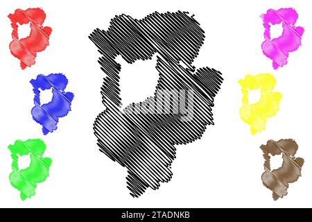 Lake Taal (Republic of the Philippines) map vector illustration ...