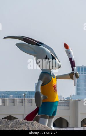 'Orry the Oryx' Asian Games mascot, Al Corniche, Doha, State of Qatar ...