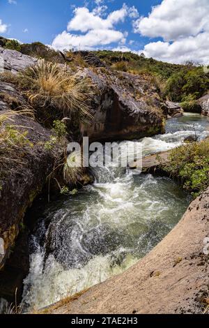 River of crystal clear water that originates in the Cotopaxi and runs ...