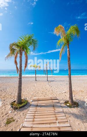 Albania, Vlora province, Dhermi, seaside resort on the Albanian Riviera ...