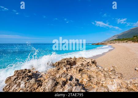 Albania, Vlora province, Dhermi, seaside resort on the Albanian Riviera ...
