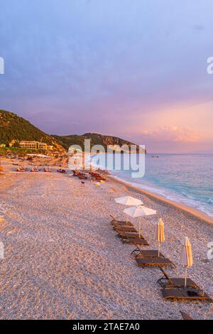 Albania, Vlora province, Dhermi, seaside resort on the Albanian Riviera ...