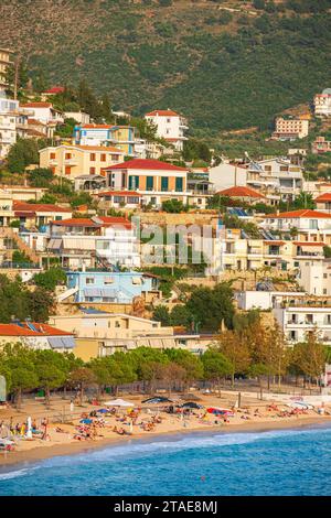 Albania, Vlora province, Himare, seaside resort on the Albanian Riviera ...