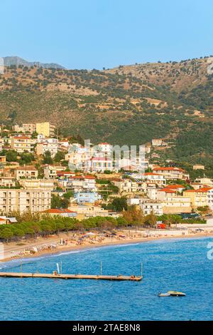 Albania, Vlora province, Himare, seaside resort on the Albanian Riviera ...