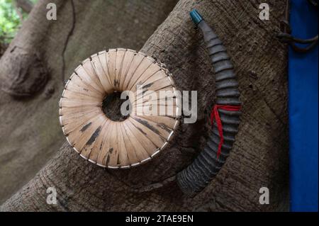 Senegal, Casamance, Boucotte, Diola museum, guide with traditional ...