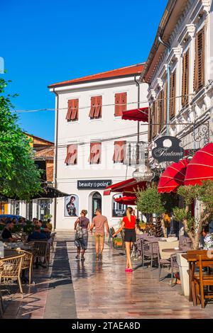 Albania, Shkoder, the historic center, Kole Idromeno pedestrian tourist ...
