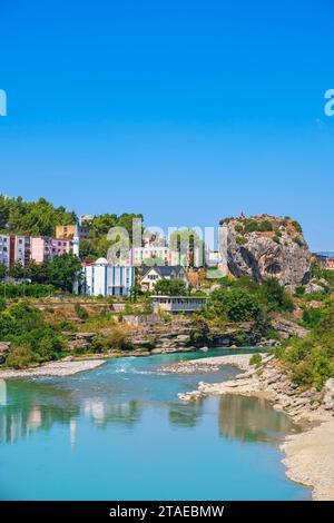 Albania, Gjirokaster district, Permet, small town on the banks of the ...
