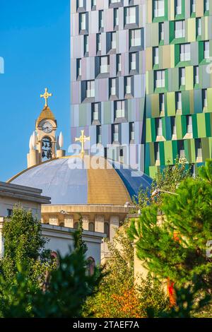 Albania, Tirana, the ALBAN TOWER TIRANA (ATTI) built by the ...