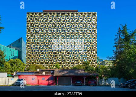 Albania, Tirana, Blloku district, Blloku Cube building by the ...