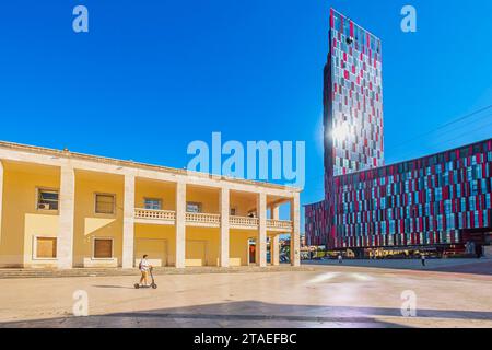 Albania, Tirana, Italia square, the Arena Center complex built by the ...
