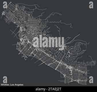 Street roads map of the CITY OF WHITTIER, LOS ANGELES CITY COUNCIL ...