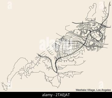 Street roads map of the CITY OF WESTLAKE VILLAGE , LOS ANGELES CITY ...