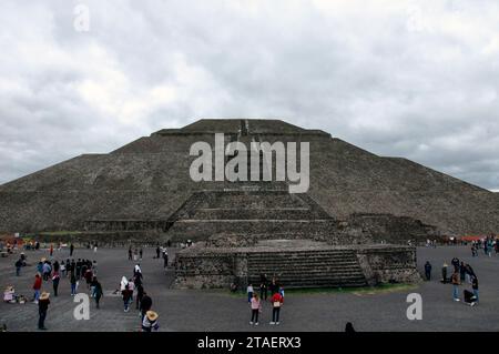 Mexico City, Mexico - October 14, 2023: People walking around the ruins ...