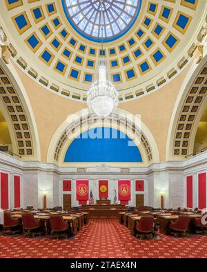 Senate chamber of the West Virginia State Capitol building at 1900 ...