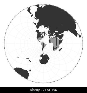 Vector world map. Stereographic. Plain world geographical map with ...