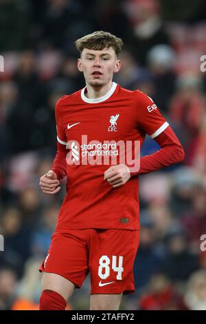 Liverpool, UK. 30th Nov, 2023. George Bello of LASK during the UEFA ...