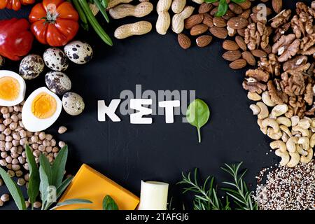 Keto word made from ketogenic food Stock Photo - Alamy