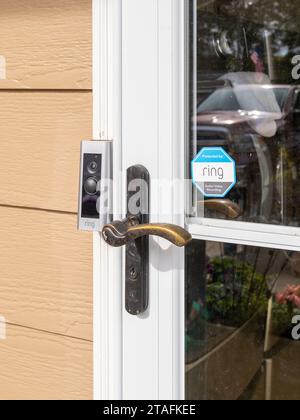 surveillance warning sticker Stock Photo - Alamy