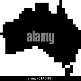 Australia map silhouette from black pattern mosaic structure of squares ...