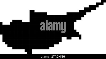 Cyprus map silhouette from black pattern mosaic structure of squares ...