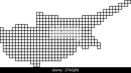 Cyprus map silhouette from black square pixels. Vector illustration ...