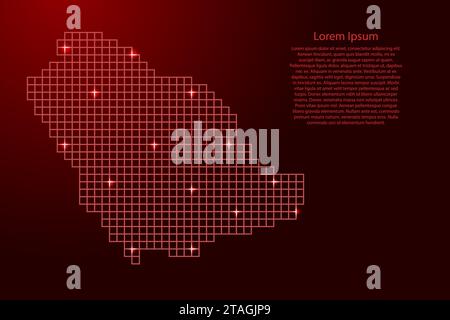Saudi Arabia map outline with stars and lines abstract framework ...
