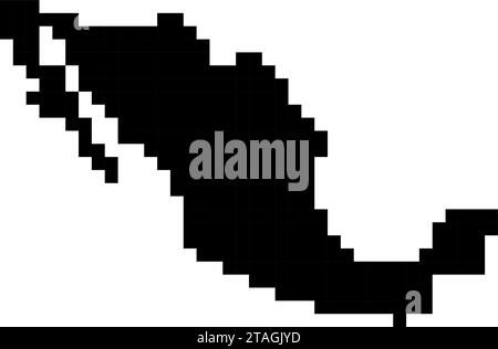 Mexico map silhouette from black pattern mosaic structure of squares ...