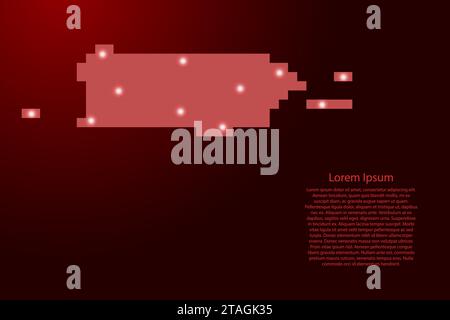 Puerto Rico map silhouette from black square pixels. Vector ...