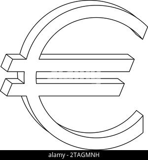 Euro € symbol or sign of graphical of pan-European currency from black ...