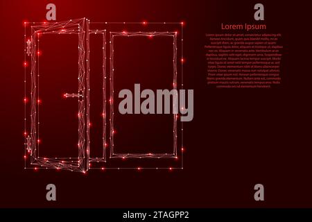 Window and open sash part, from abstract futuristic polygonal black ...