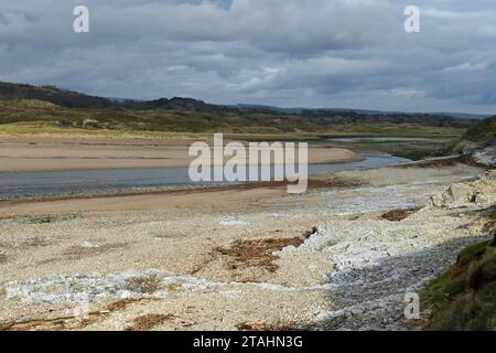 The River Ogmore as it makes its way to the estuary and into the ...