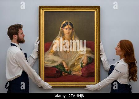 Francesco Renaldi, Portrait of a Mughal lady, seated in an interior is ...