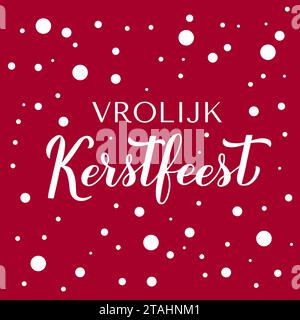 Vrolijk Kerstfeest calligraphy hand lettering isolated on white. Merry ...